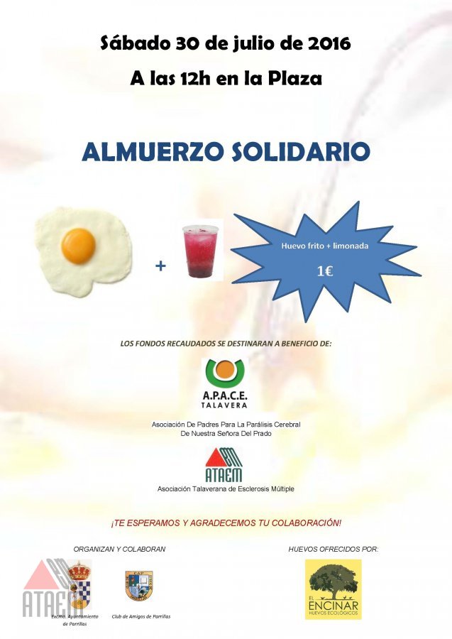 ALMUERZO SOLIDARIO EN PARRILLAS | ATAEM en Talavera